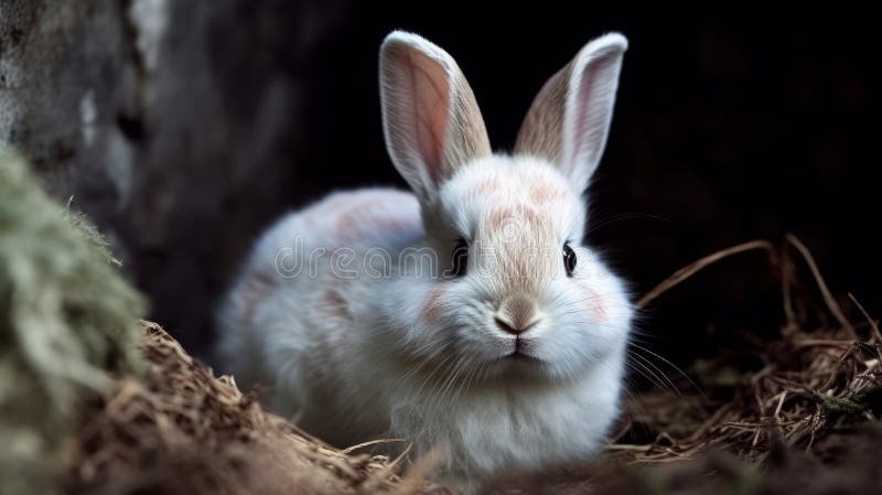 Sweet Cute Baby Bunny. Generative AI Stock Illustration - Illustration ...
