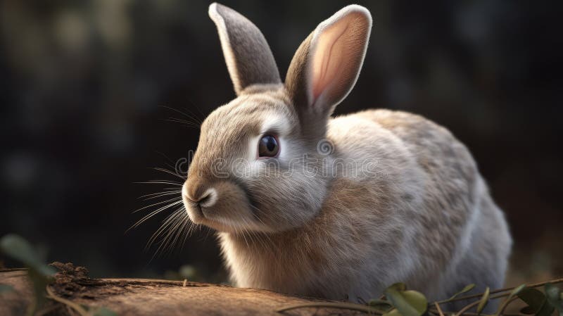 Sweet Cute Baby Bunny. Generative AI Stock Illustration - Illustration ...