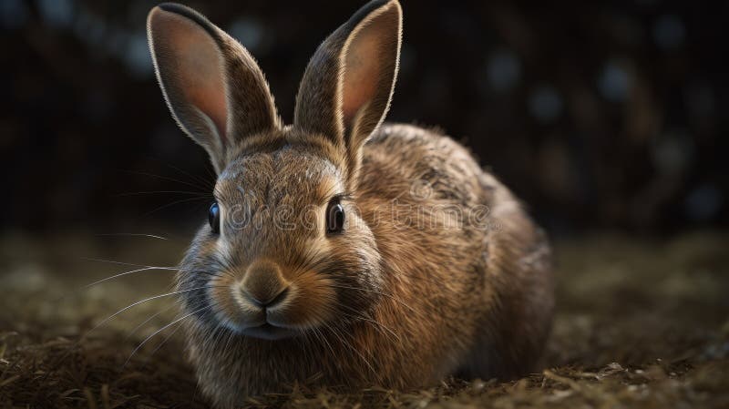 Sweet Cute Baby Bunny. Generative AI Stock Illustration - Illustration ...