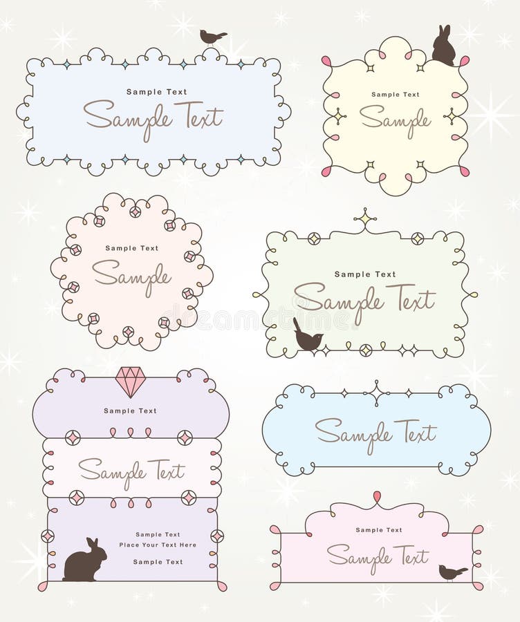 Cute frames stock vector. Illustration of label, greeting - 17585329