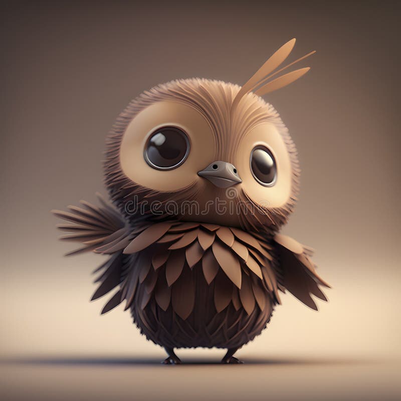 Sweet and Cute Little Phoenix Smiling in 3D Rendering for Invitations ...