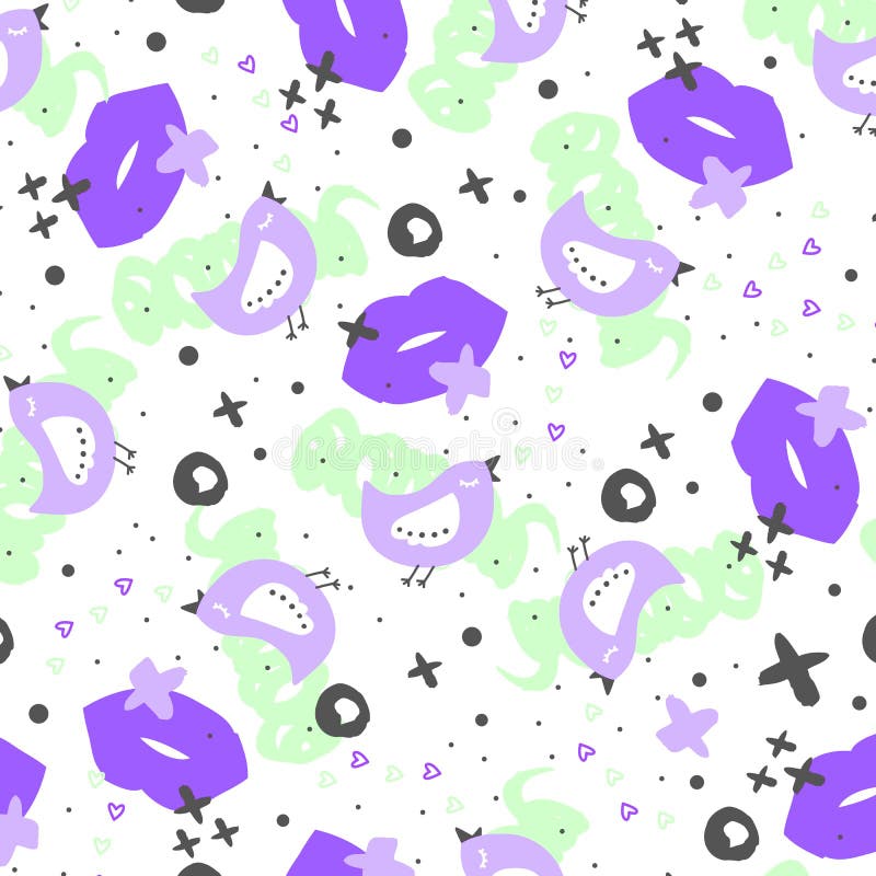 Sweet Cute Pattern with Sweet Love Heart and Abstract Edge Texture ...