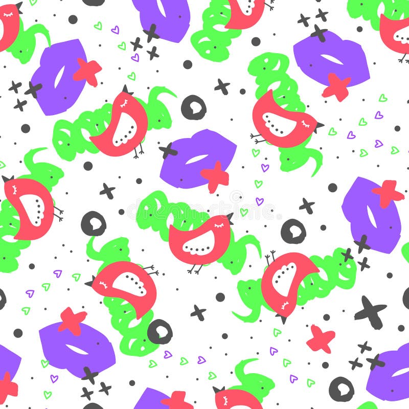 Sweet Cute Pattern with Sweet Love Heart and Abstract Edge Texture ...