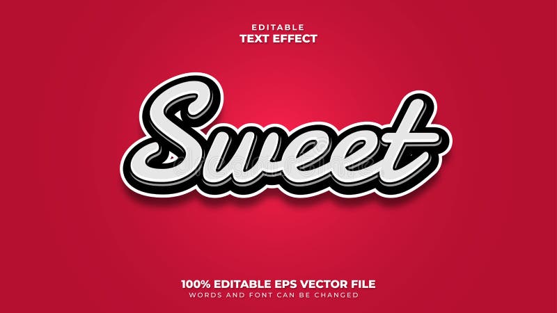 Sweet Text Effect, Editable Text Effect Stock Vector - Illustration of ...