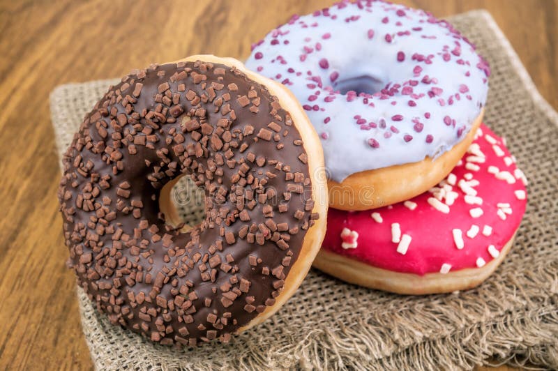 Sweet delicious donuts stock image. Image of products - 84743893