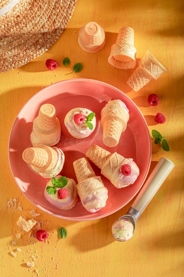 Delicious Raspberry Cream Layer Cake with Fresh Berries on Floral Plate ...