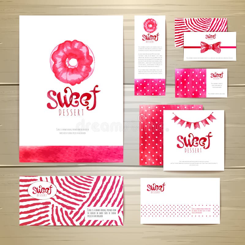 Sweet Dessert Document Template Design Stock Vector - Illustration of ...