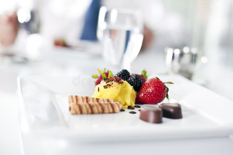 Sweet Dessert at the Restaurant Stock Photo - Image of decoration ...