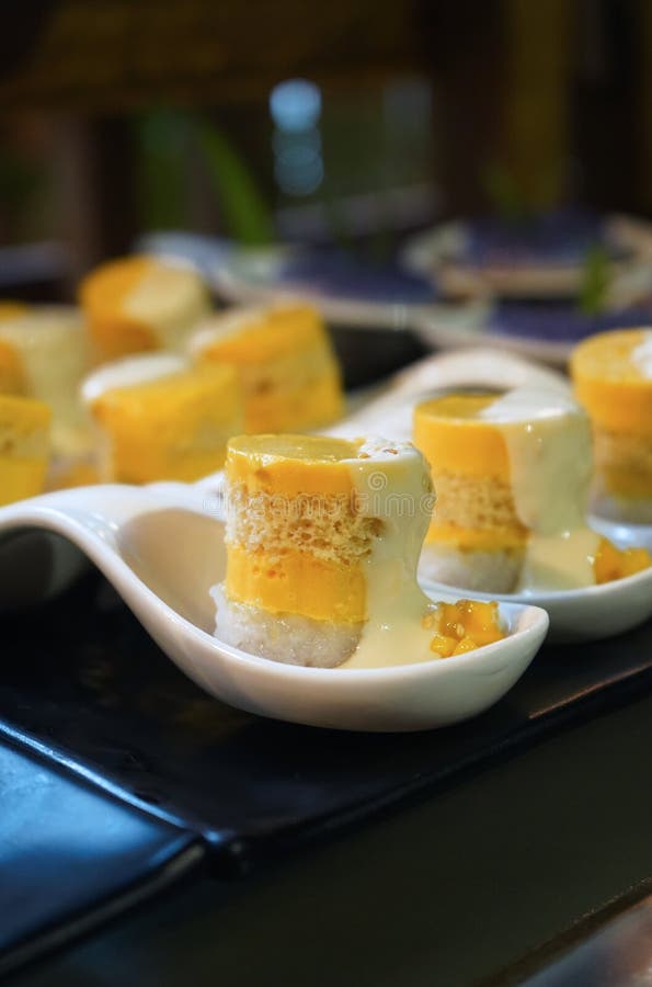 Yellow Colour Cake Thai Dessert Delicious Stock Photo - Image of kanom ...