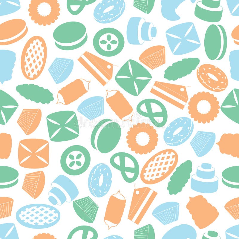 Sweet Desserts Color Pattern Stock Vector - Illustration of cracker ...