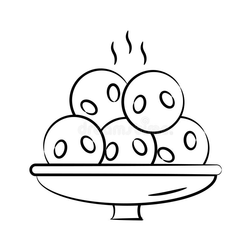 Sweet Dish Icon Creatively Designed in Hand Drawn Style Stock Vector ...