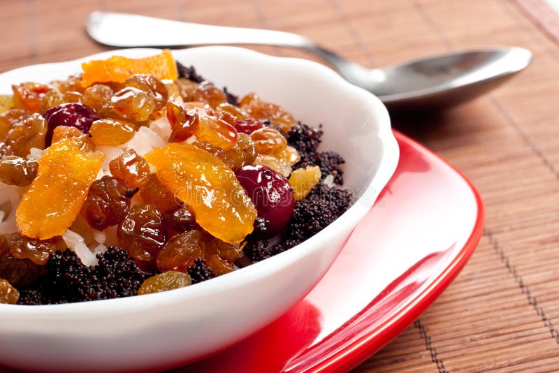 Sweet Dish with Rice and Candied Fruits Stock Photo - Image of closeup ...