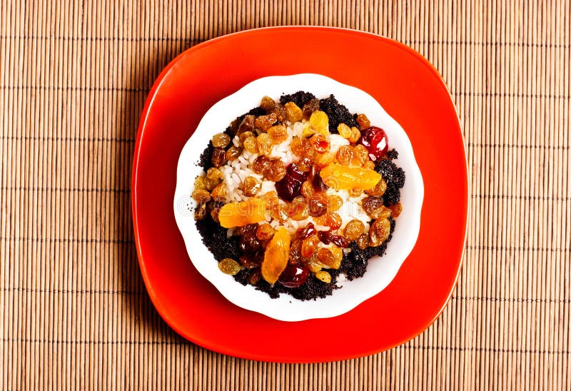 Sweet Dish with Rice and Candied Fruits Stock Image - Image of closeup ...