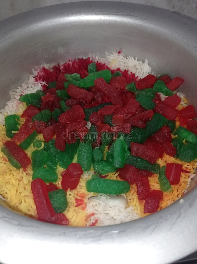 Sweet Dish with Rice and Singer and Candies Stock Image - Image of ...