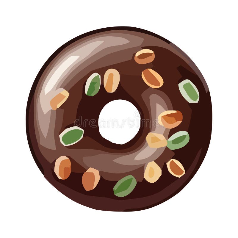 Sweet Donut with Chocolate and Sprinkles Icon Stock Vector ...
