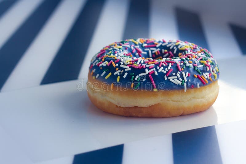 Sweet Donut with Icing and Color Dusting, on a White Background with ...