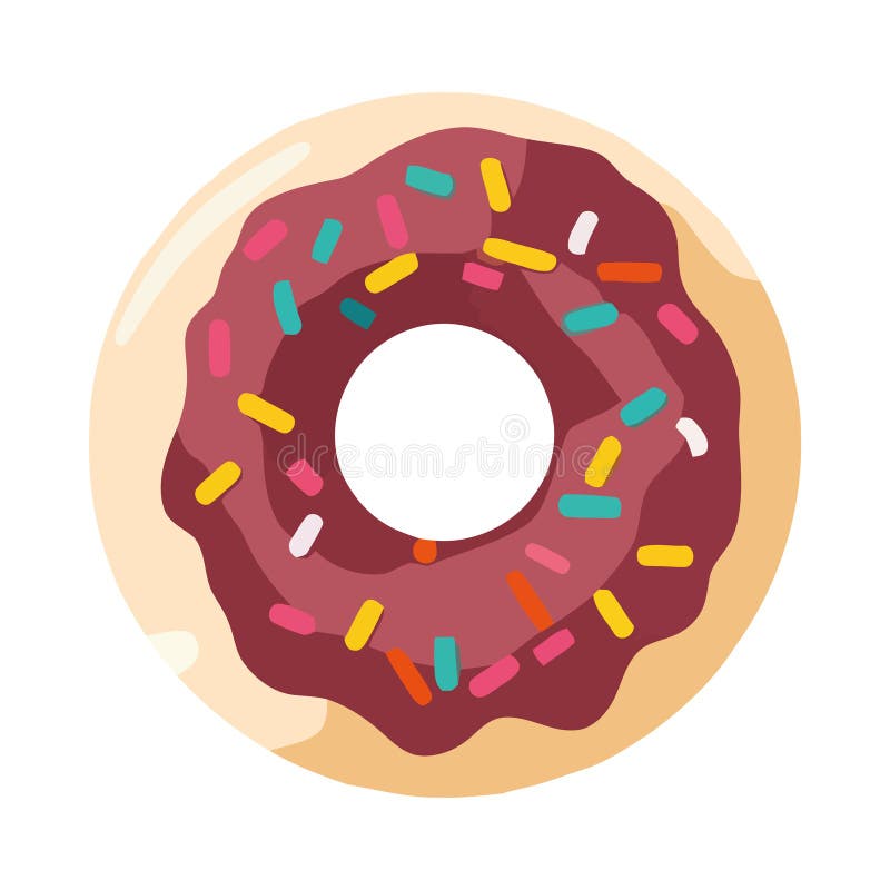 Sweet Donut Icon with Chocolate Icing and Sprinkles Stock Vector ...