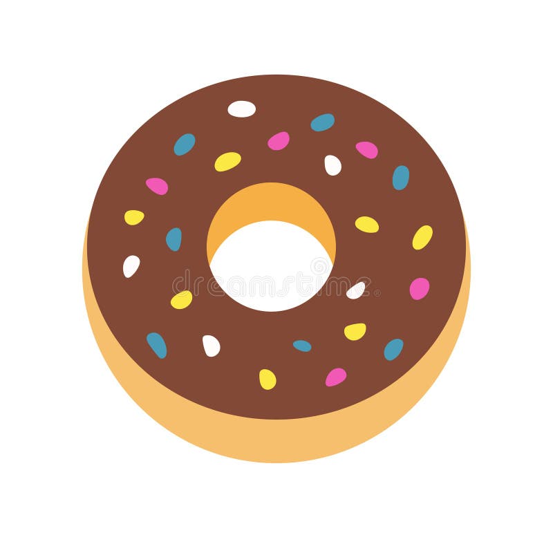 Sweet Donut Icon. Chocolate Donut with Sprinkles Stock Vector ...