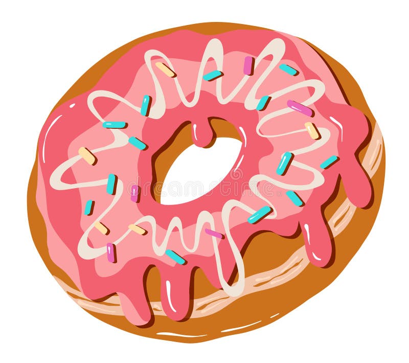Sweet Donut Sketch Drawing Illustration on Abstract Background. Stock ...
