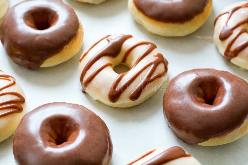Sweet Donuts with Chocolate Coating. Stock Photo - Image of bakery ...