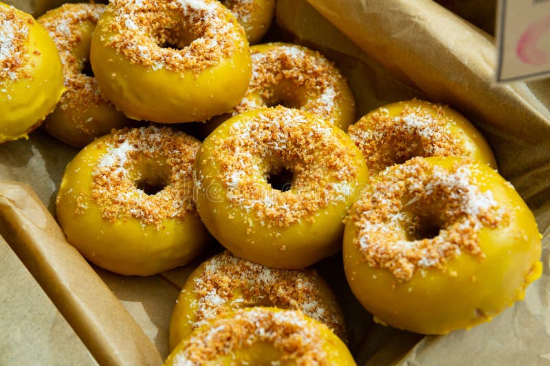 Sweet Donuts with Glaze in Box Stock Image - Image of hole, patisserie ...