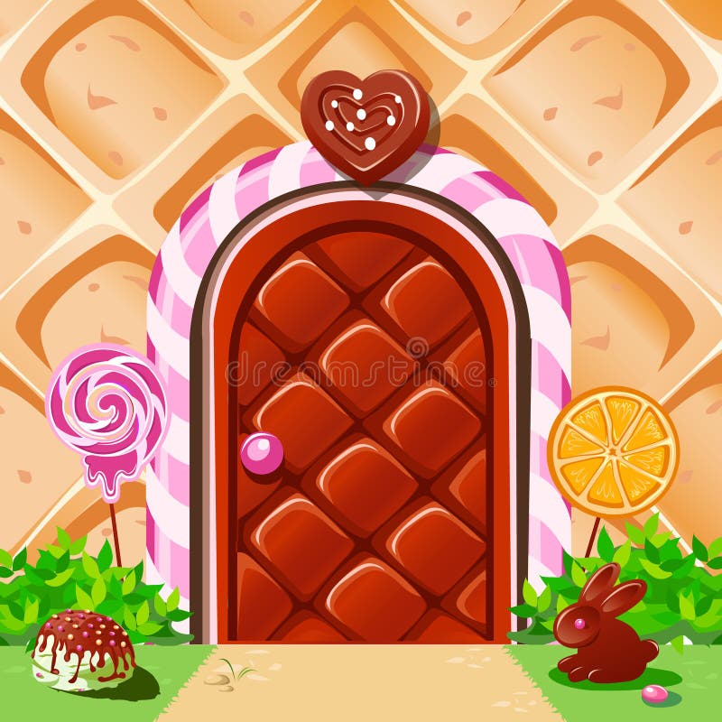 Sweet door to candy land stock vector. Illustration of portal - 316522505