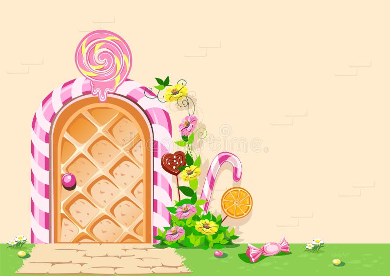 Sweet door to candy land stock vector. Illustration of cake - 316522507