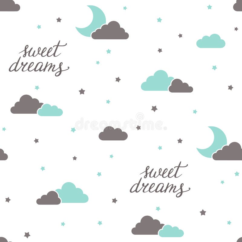 Sweet Dreams Seamless Background Stock Vector - Illustration of ...