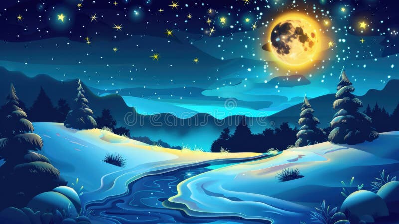 Sweet Dreams Under a Quiet Moonlit Sky, a Perfect Silent Night Concept ...