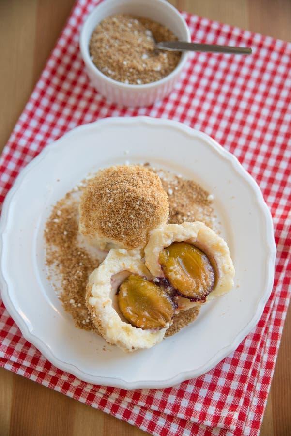 Sweet Dumplings Filled with Plum Stock Image - Image of delicacy, plate ...