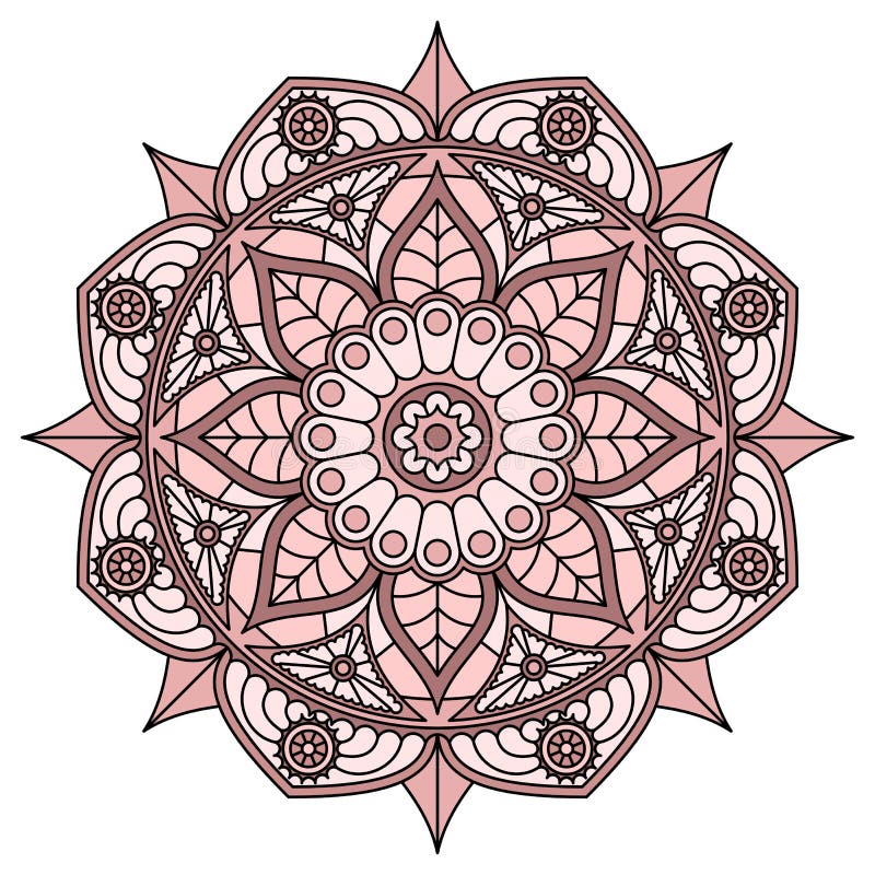 Sweet Mandala with Floral Pattern Stock Illustration - Illustration of ...