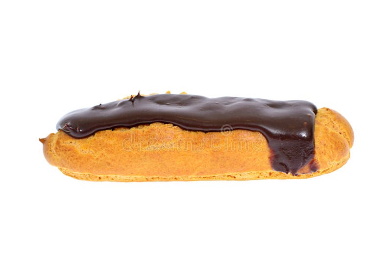 Sweet Eclair Isolated on White Background Stock Image - Image of ...