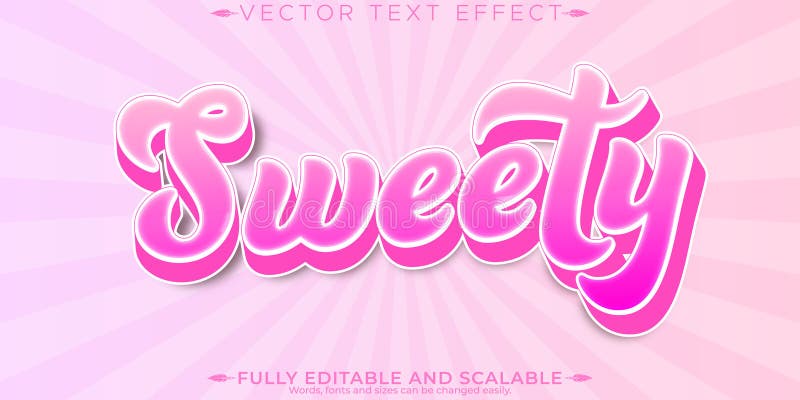 Sweet Editable Text Effect, Editable Candy and Sugar Text Style Stock ...