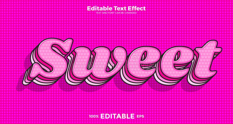 Sweet Editable Text Effect in Modern Trend Style Stock Vector ...
