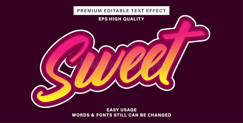 Sweet Editable Text Effect Style Stock Vector - Illustration of ...