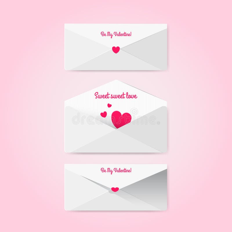 Sweet Envelopes in Material Style Stock Illustration - Illustration of ...