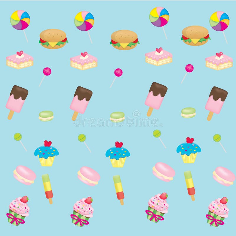 Sweet Food Background. Vector Illustration Decorative Design Stock ...
