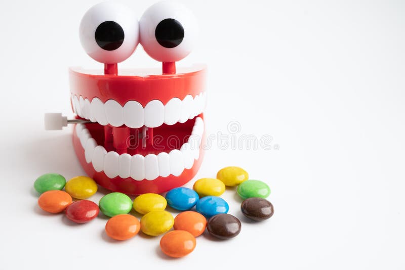 Sweet Food and Candy it Cause Tooth Decay and Root Inflammation Stock ...