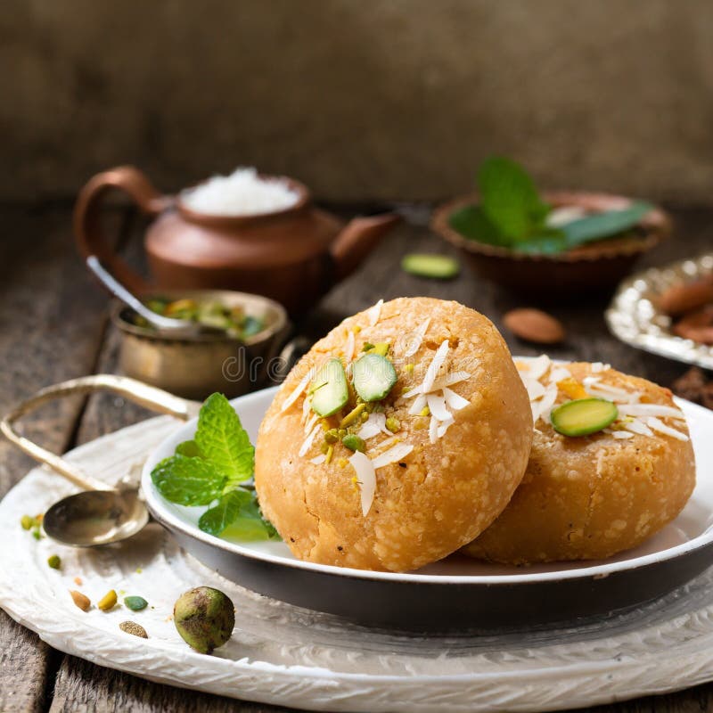 Sweet food Mawa kachori stock photo. Image of street - 302336974