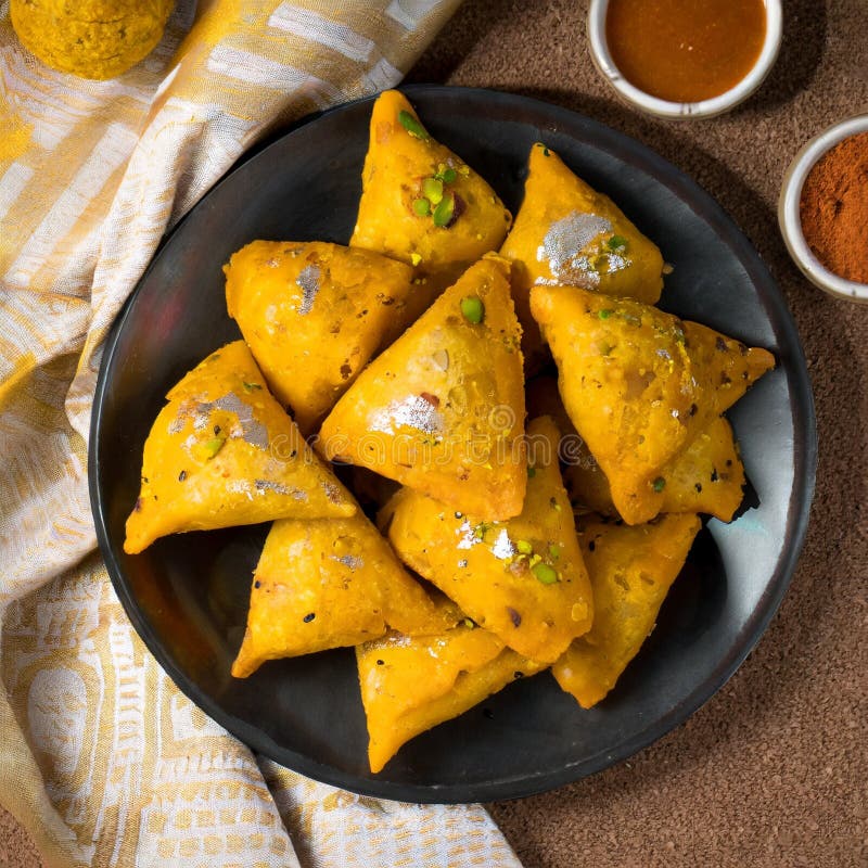 Sweet food Sweet samosa stock illustration. Illustration of food ...