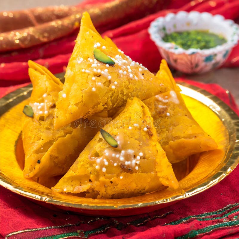 Sweet food Sweet samosa stock illustration. Illustration of fried ...