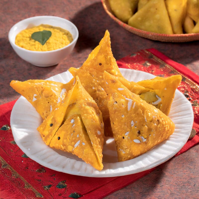 Sweet food Sweet samosa stock illustration. Illustration of fried ...
