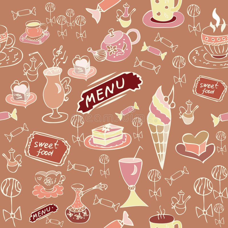Sweet Food. Seamless Texture Stock Illustration - Illustration of ...