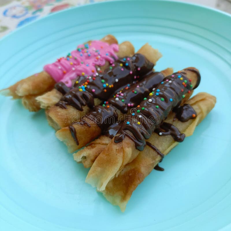 Sweet foods with topping stock image. Image of food - 327734213