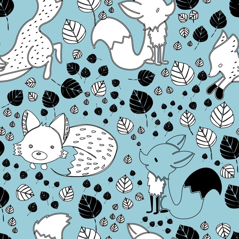 Autumn Collection - Sweet Fox Extended Stock Vector - Illustration of ...