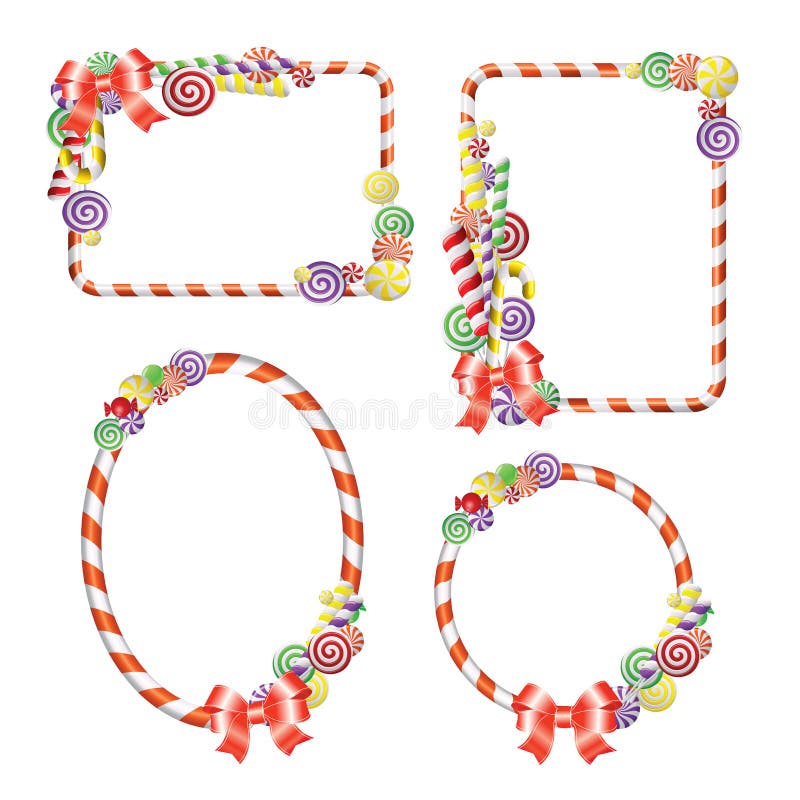 Frame made of candy cane stock vector. Illustration of ribbon - 61731835