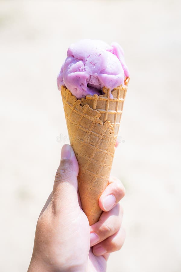Sweet and Fresh Gelato Ice Cream Cone Stock Image - Image of cone ...
