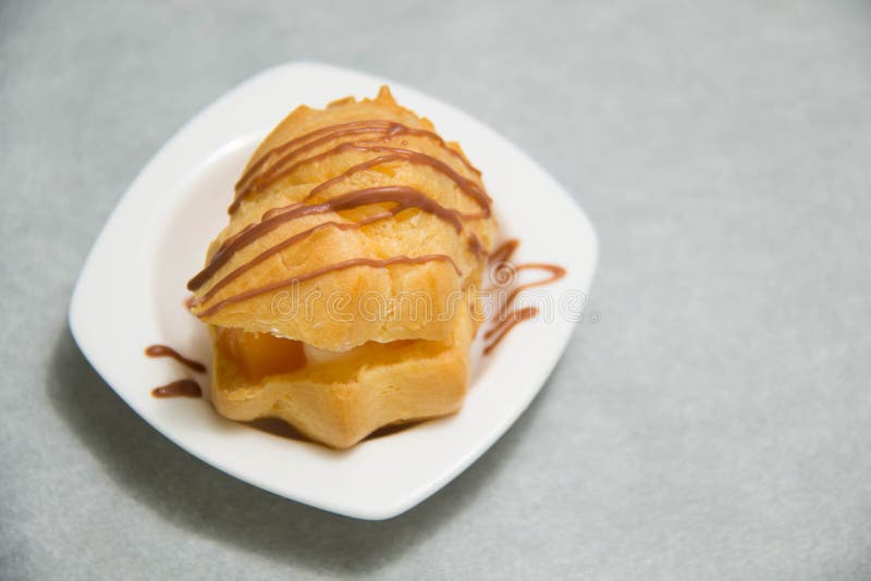 Sweet Fresh Mini Cream Puffs, Profiterole Stock Photo - Image of puff ...