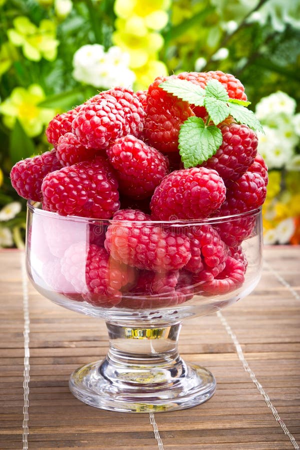 Sweet Fresh Raspberry Fruits Stock Photo - Image of closeup, garden ...