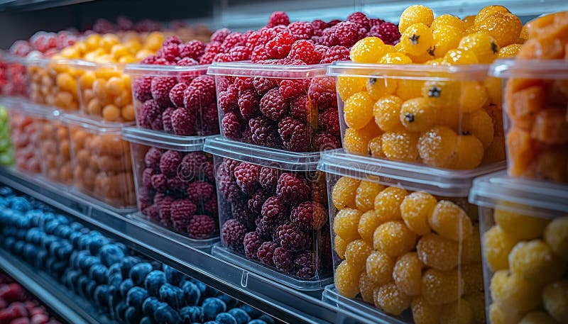 Sweet Fruit Collection in a Row, Healthy Variety Generated by AI Stock ...